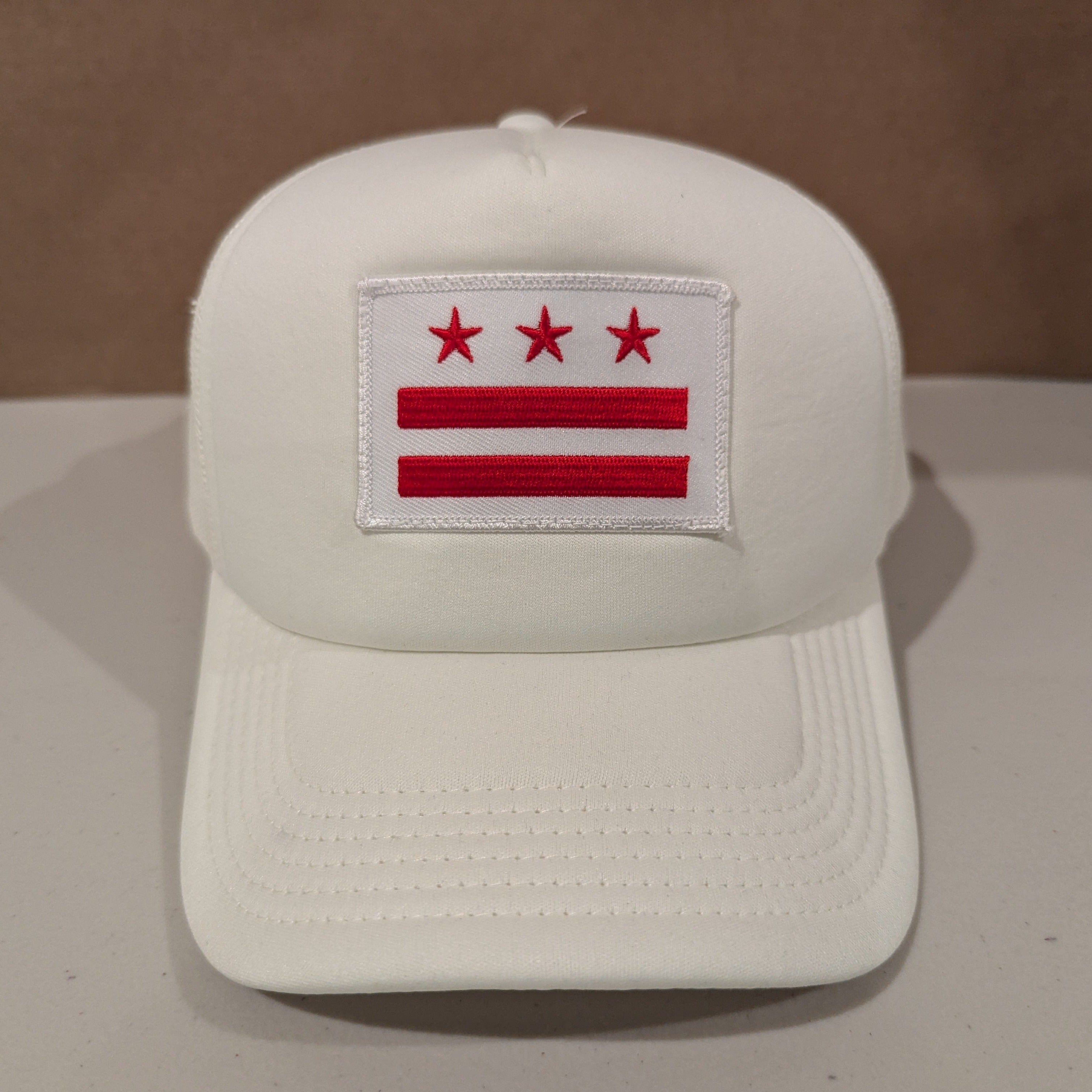 Washington DC Flag Foam Patch Hat - White – Sneekis