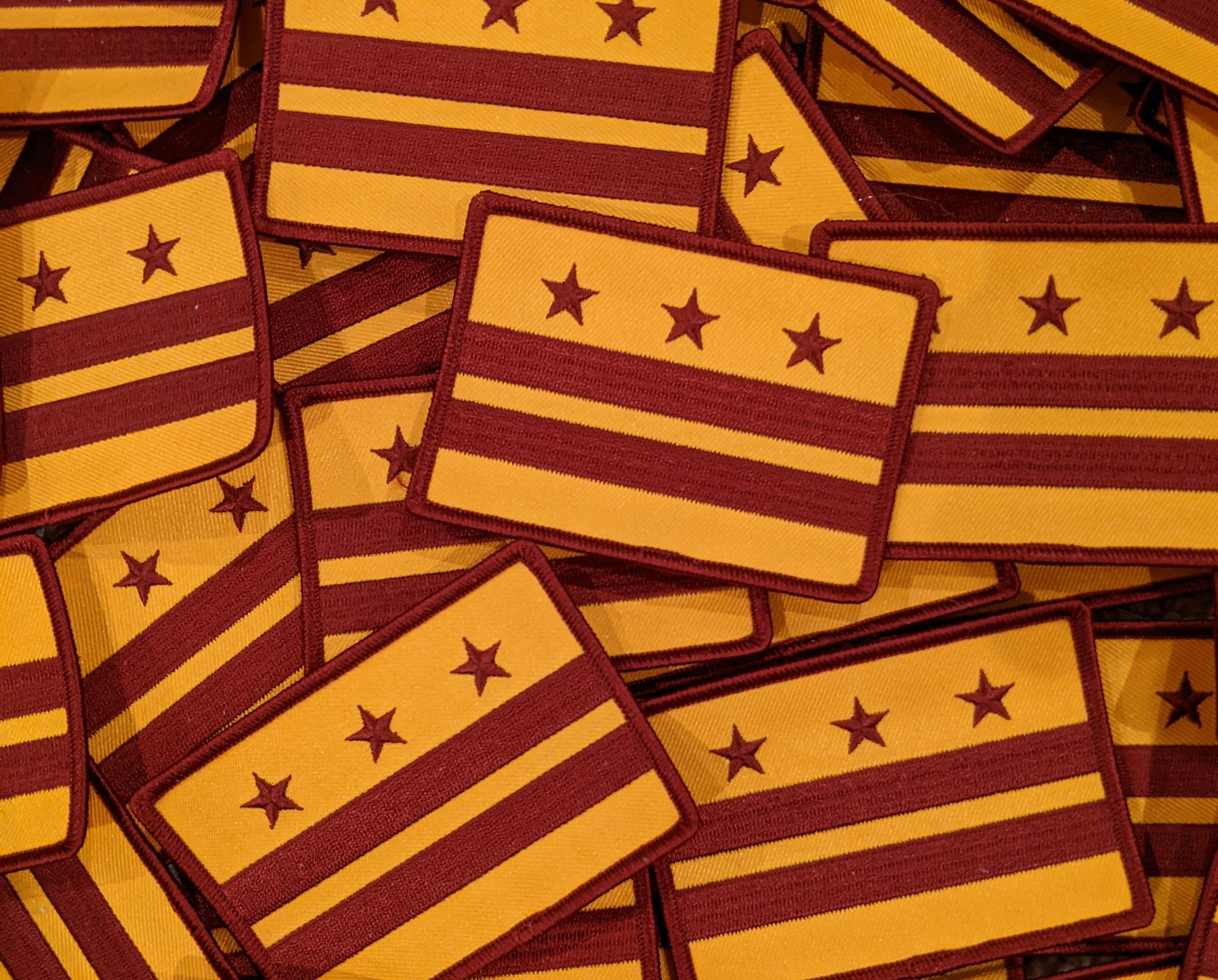 Burgundy and Gold DC flag Patch – Sneekis